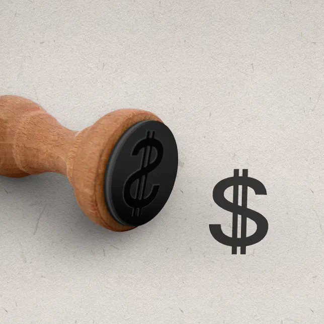 Dollar Currency Sign Punch Cards loyalty card Rubber Stamp | Zazzle