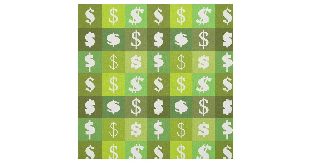 Dollar money sign pattern fabric | Zazzle