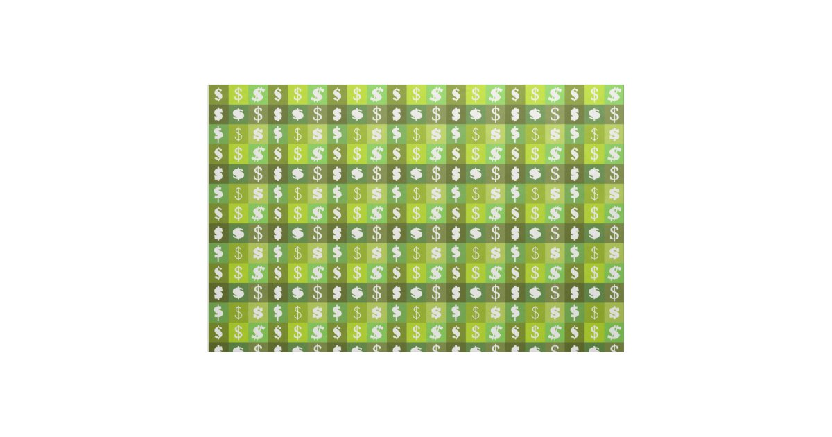 Dollar money sign pattern fabric | Zazzle