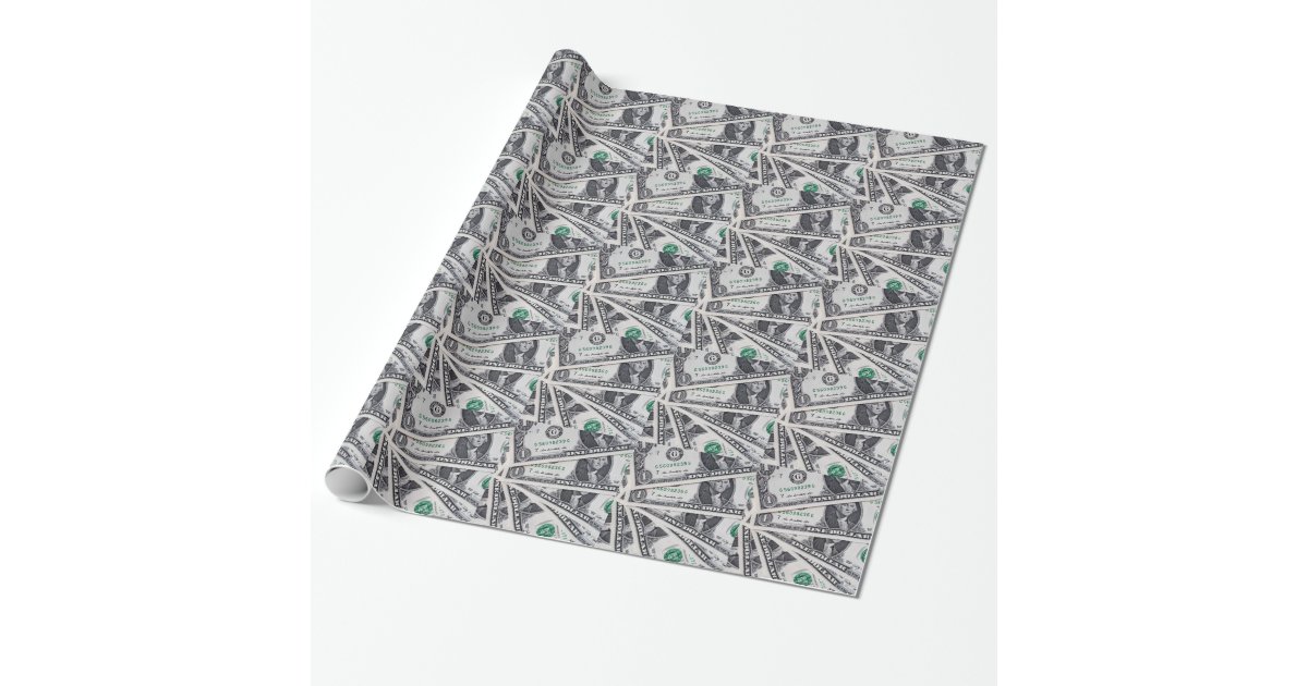 Dollar notes 1 Dollar Wrapping Paper | Zazzle