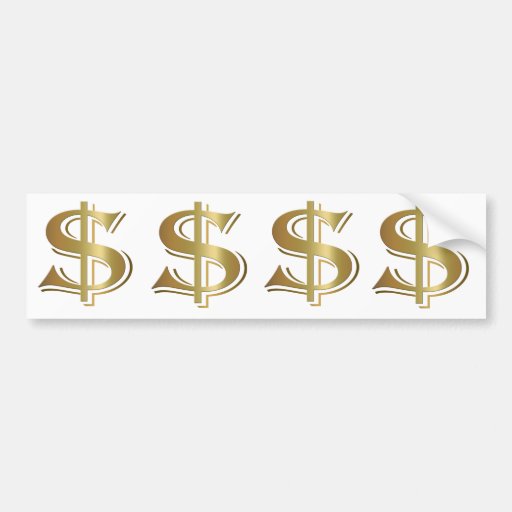 Dollar Sign Bumper Sticker | Zazzle