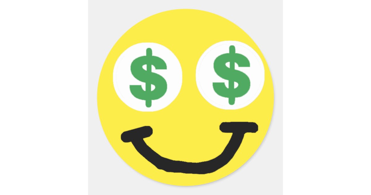 Dollar Sign Eyes Sticker | Zazzle