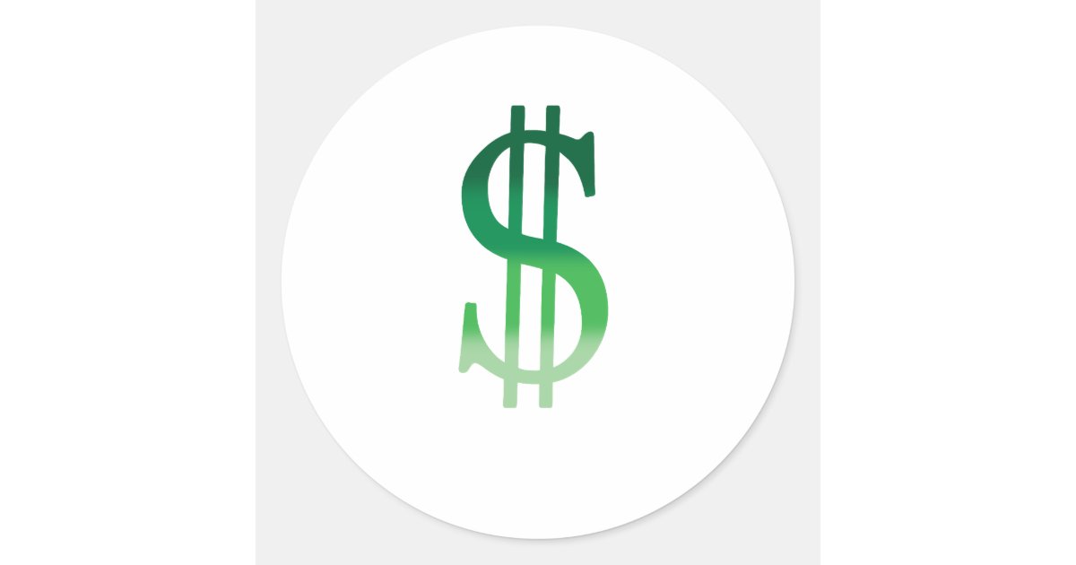 Dollar Sign in Color Classic Round Sticker | Zazzle