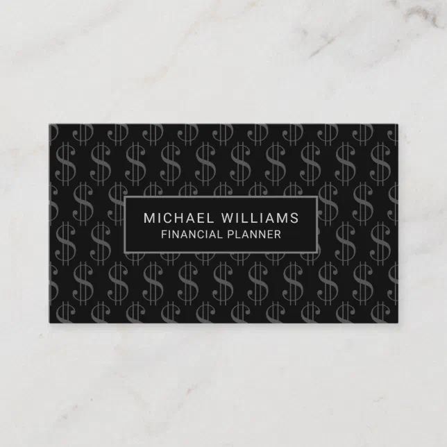 Dollar Signs Modern Financial Professional Business Card | Zazzle