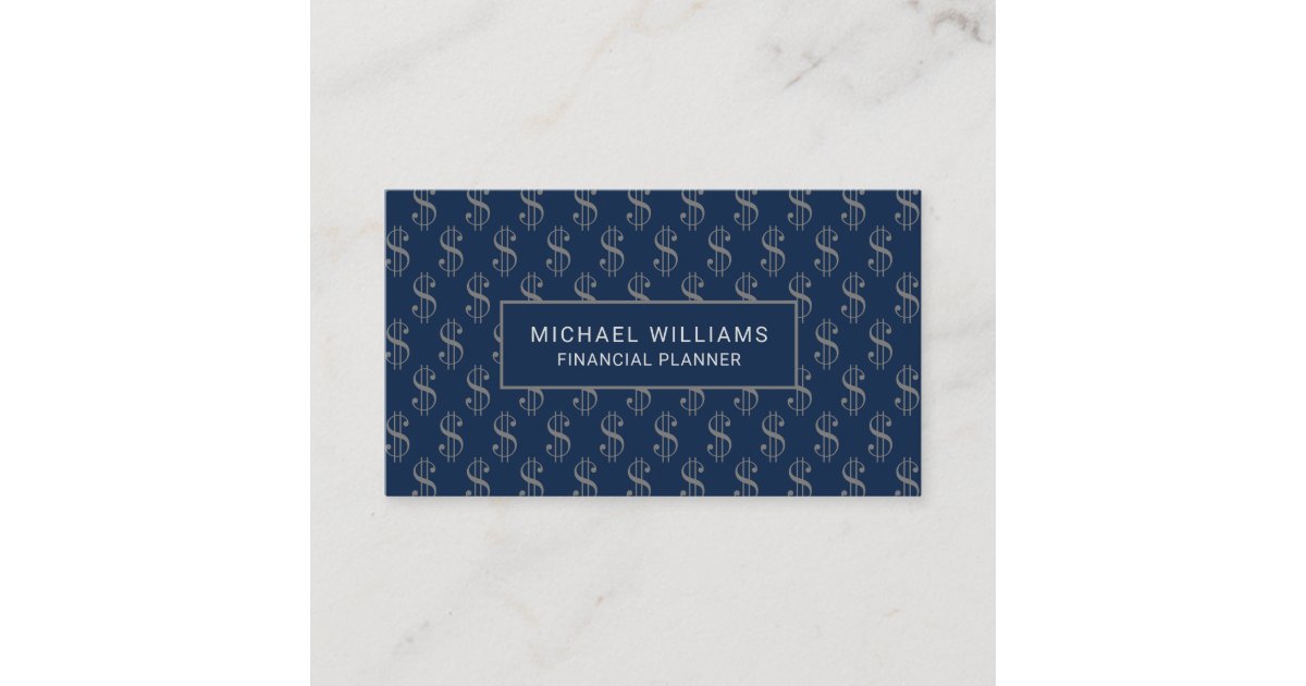 Dollar Signs Pattern Financial Professional Business Card | Zazzle