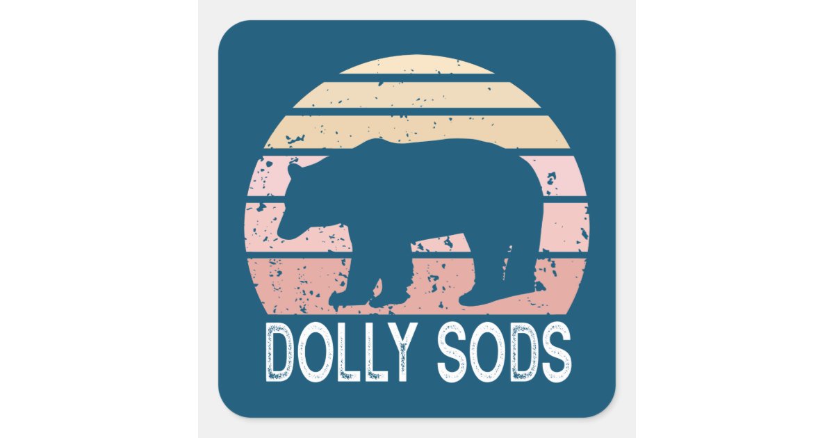 Dolly Sods Wilderness Retro Bear Square Sticker | Zazzle