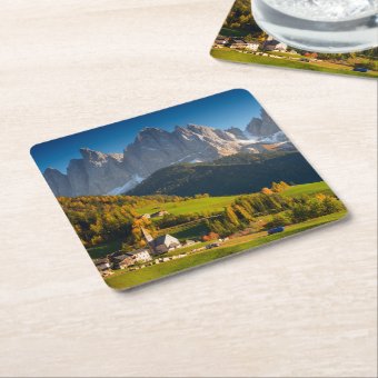 Dolomites village in fall coaster | Zazzle