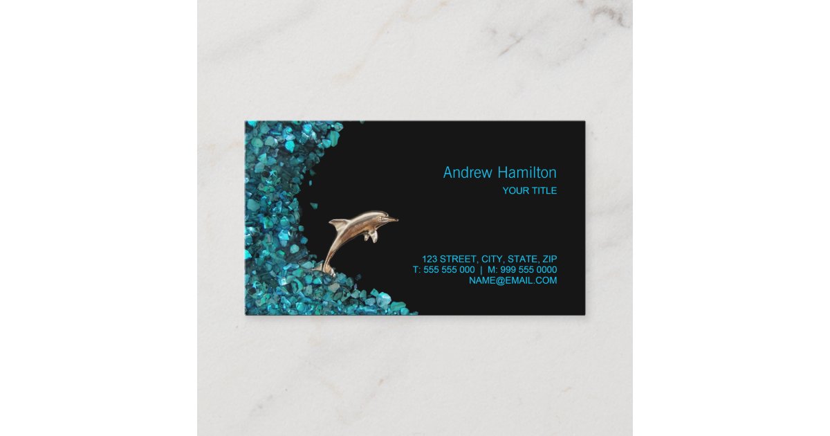 Dolphin Aqua Paua Shell business card | Zazzle
