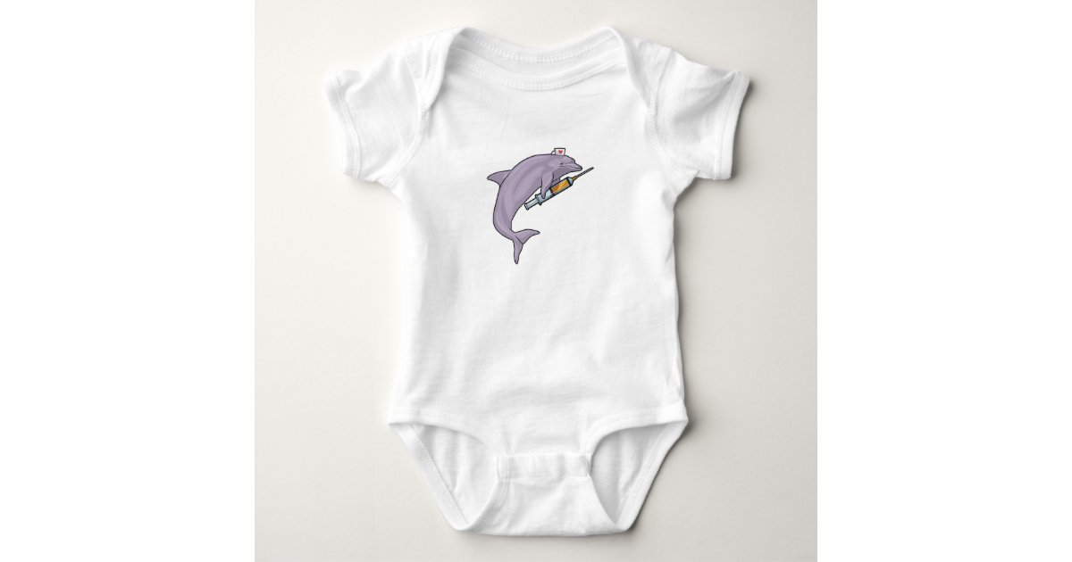 Dolphin as Nurse with Syringe Baby Bodysuit | Zazzle