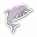 Dolphin as Nurse with Syringe Sticker | Zazzle