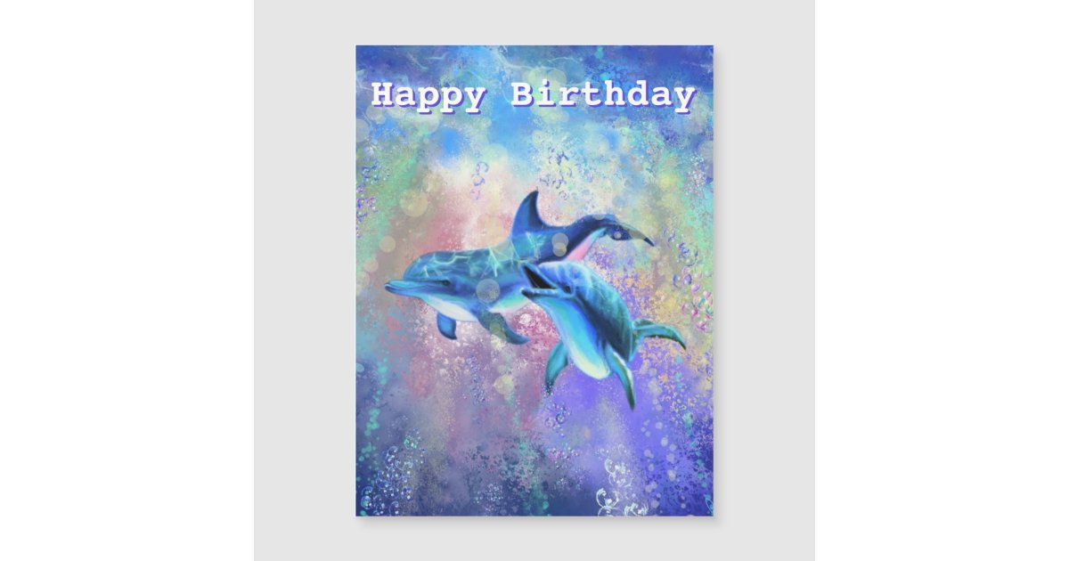 Dolphin Birthday Card with Happy Dolphins | Zazzle