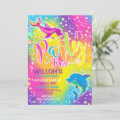 Dolphin Birthday Invitation Rainbow Dolphin Invite | Zazzle