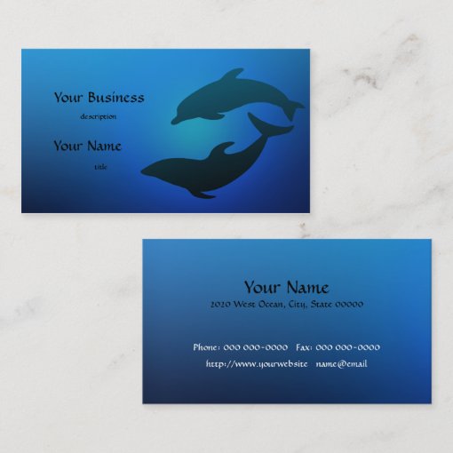 Dolphin Dolphins Business Card | Zazzle