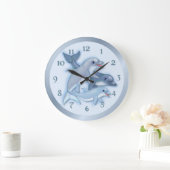 Dolphin Family Swimming Large Clock | Zazzle