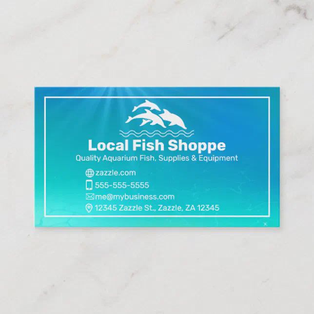 Dolphin, Fish aquarium Shop Business Card | Zazzle
