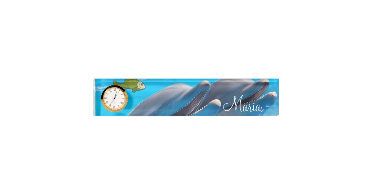 Dolphin Fish Desk Nameplate | Zazzle