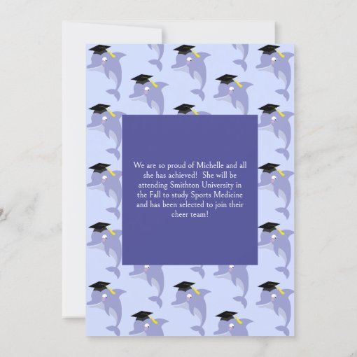 Dolphin Graduation Party Poll Swimming Invitation | Zazzle