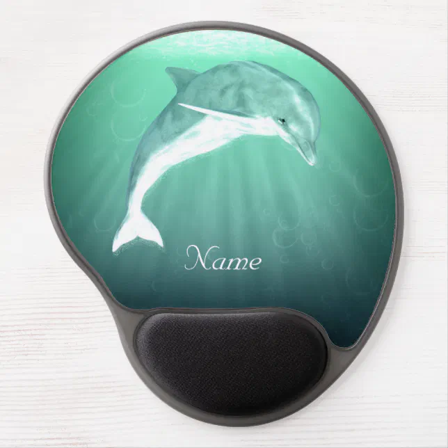 Dolphin in Emerald Sea Gel Mouse Pad | Zazzle