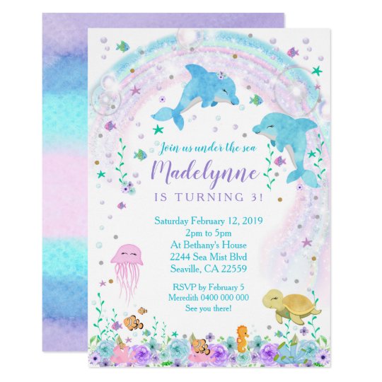 Dolphin Invitation, Dolphin Under the Sea Invite | Zazzle.com