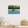 Dolphin Jumping Tropical Beach Poster | Zazzle