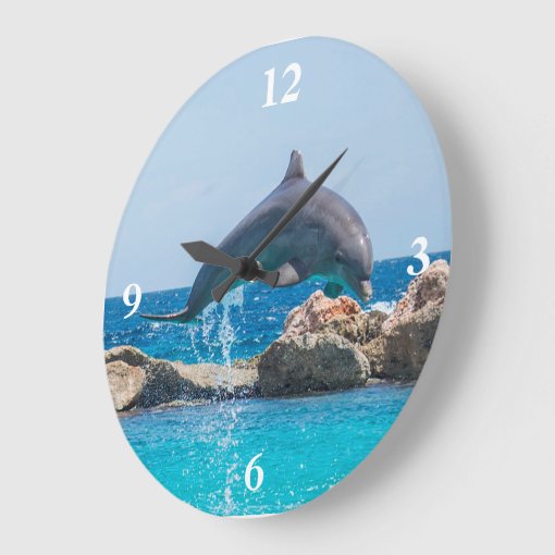 Dolphin Large Clock | Zazzle