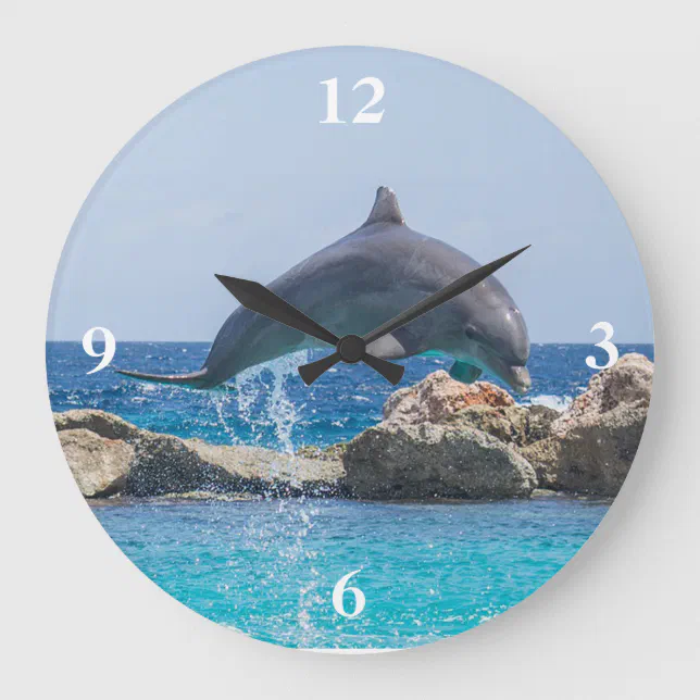 Dolphin Large Clock | Zazzle