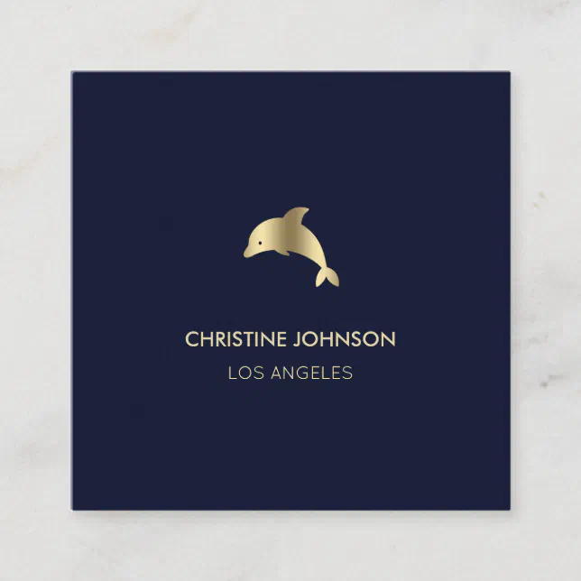 dolphin logo square business card | Zazzle