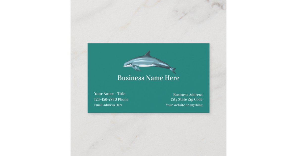 Dolphin Logo Template Business Card | Zazzle