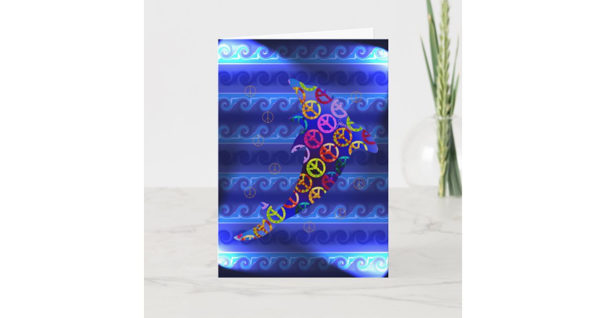 Dolphin Peace Saturday Greeting Card | Zazzle