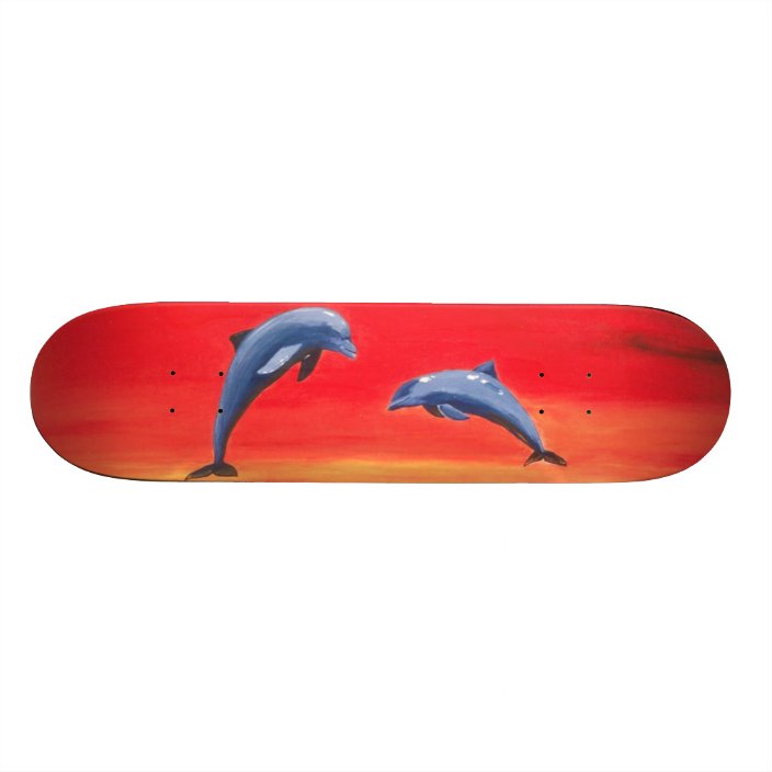 Dolphin Skateboard sunset Dolphins Art Skateboard | Zazzle.com