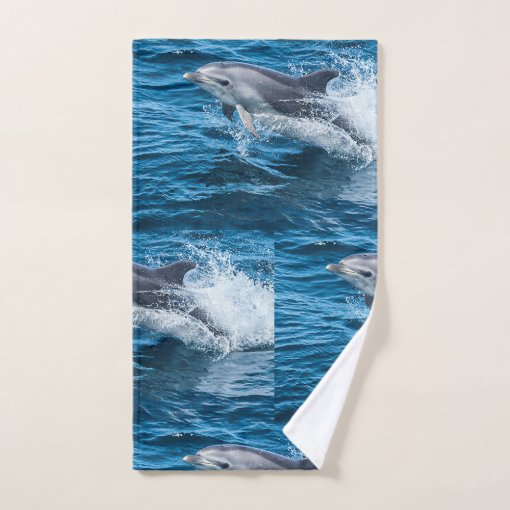 Dolphin Splashing Bath Towel Set | Zazzle