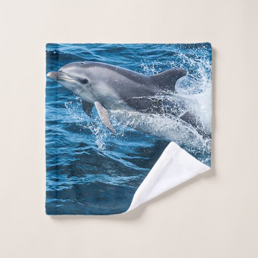 Dolphin Splashing Bath Towel Set | Zazzle