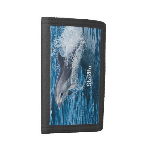 Dolphin Splashing Personalized Wallet | Zazzle