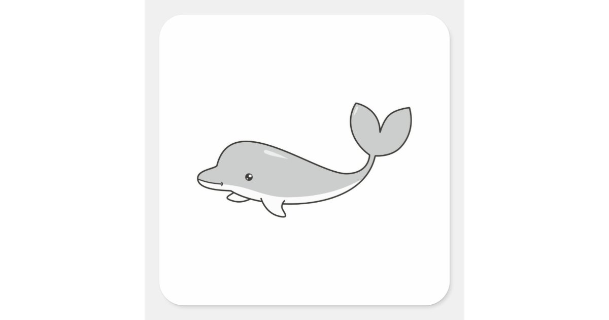Dolphin Square Sticker | Zazzle
