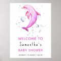 Dolphin under the sea baby shower welcome poster | Zazzle