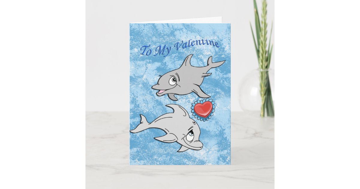 Dolphin Valentine's Day Card | Zazzle