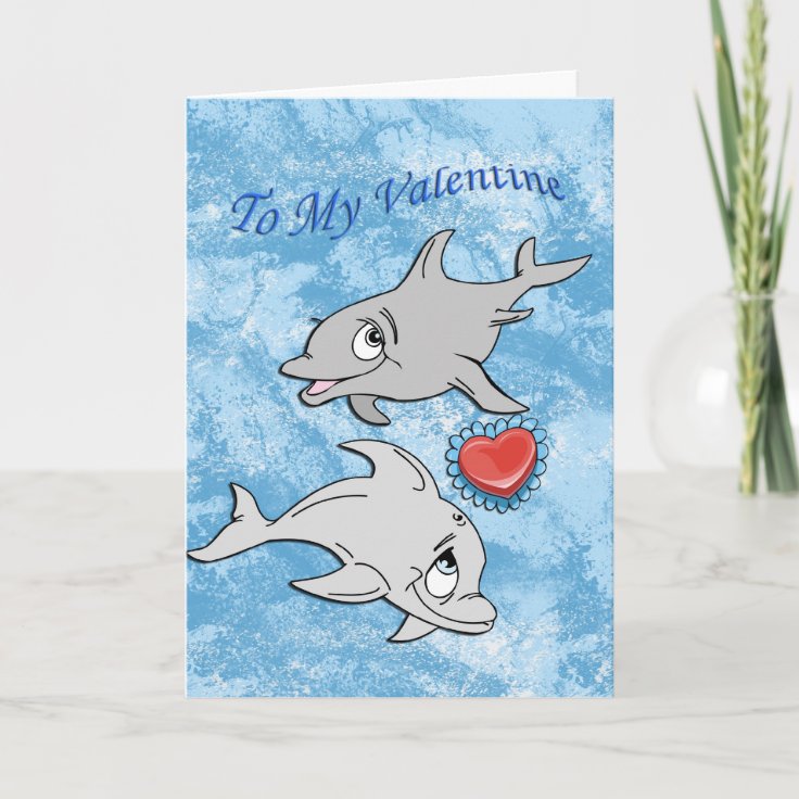 Dolphin Valentine's Day Card | Zazzle