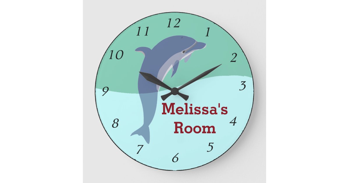 Dolphin Wall Clock - Personalized | Zazzle