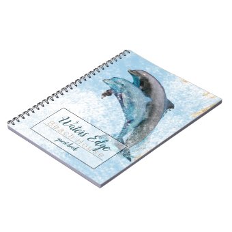 Dolphins Jumping In Water Coastal Artwork Notebook | Zazzle