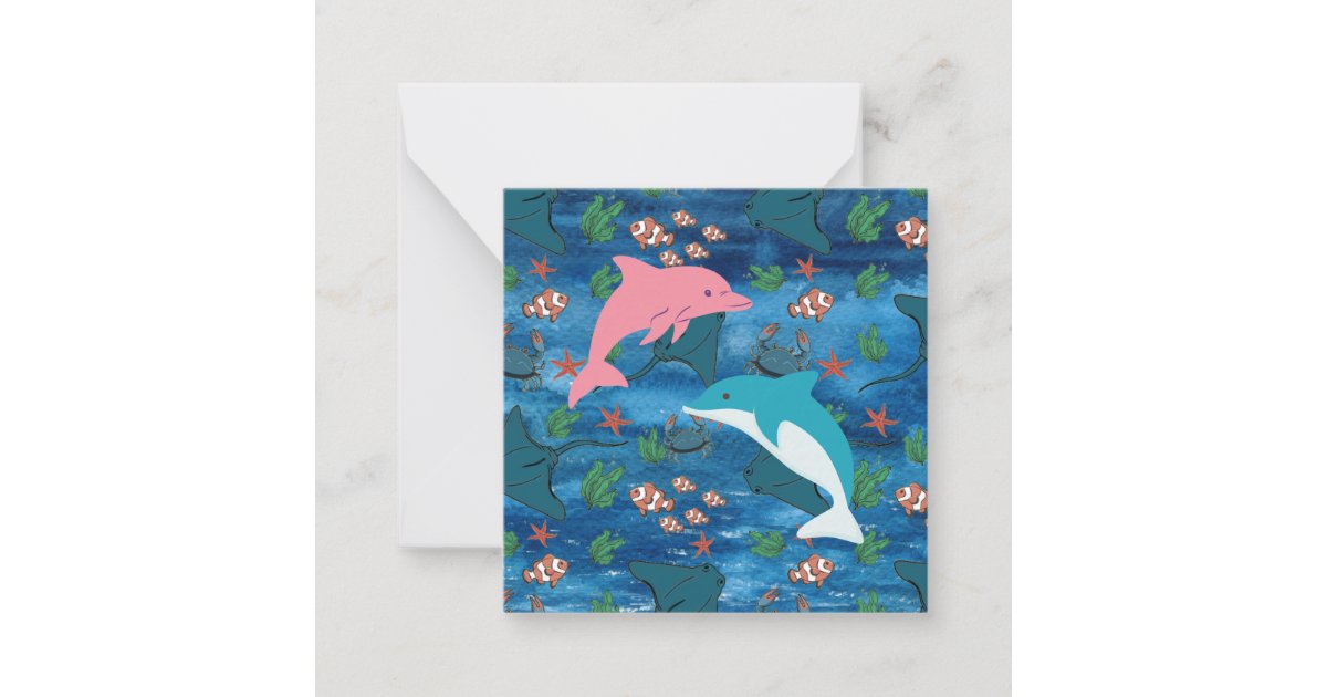 Dolphins Ocean Life Note Card | Zazzle