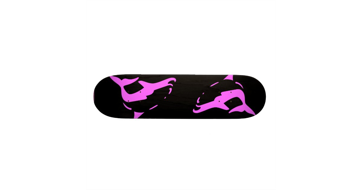 DOLPHINS Pink AND BLACK skateboard deck | Zazzle.com