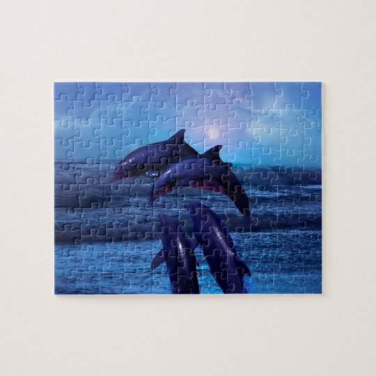 Dolphins playing in the ocean jigsaw puzzle | Zazzle.com