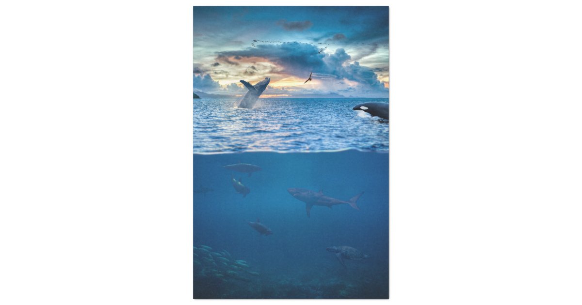 Dolphins Sea Ocean Decoupage Tissue Paper | Zazzle