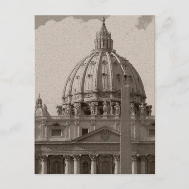 Dome of St Peters Basilica Rome Travel Postcard | Zazzle