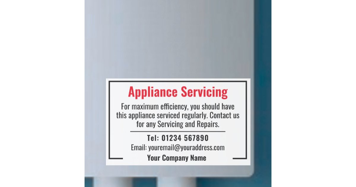 Domestic Appliance Servicing and Repairs Rectangular Sticker | Zazzle