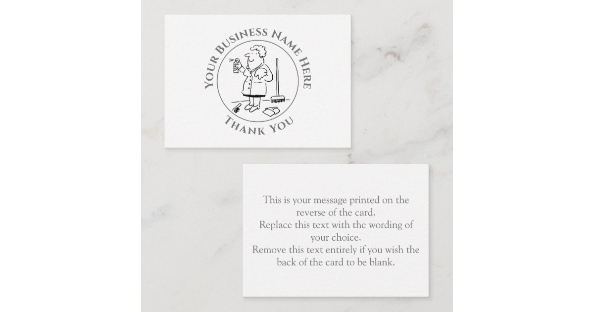 Domestic Cleaner Thank You Note Card | Zazzle
