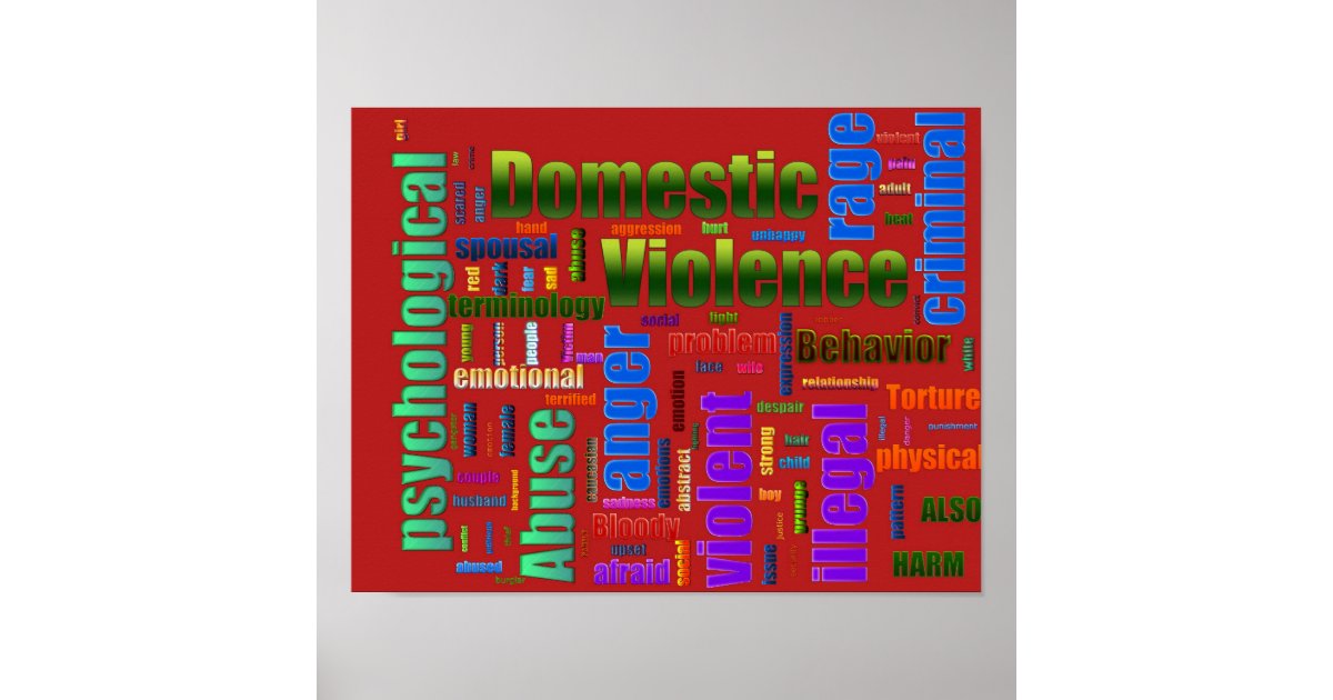 Domestic Violence Abuse Related Text Poster | Zazzle
