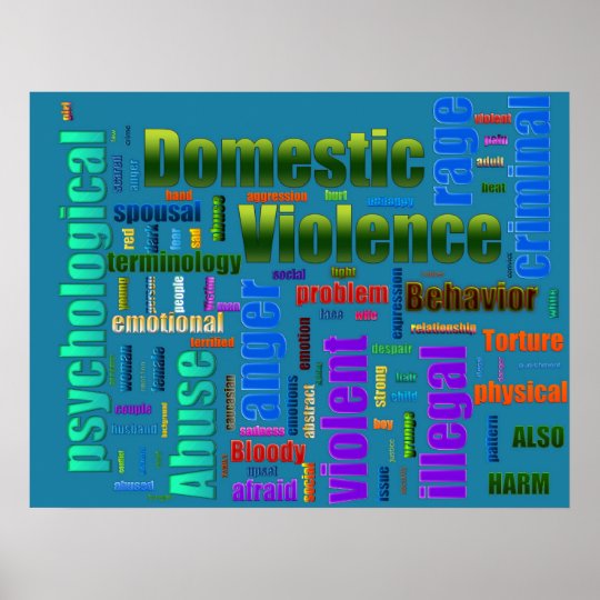 Domestic Violence Abuse Related Text Poster | Zazzle.com