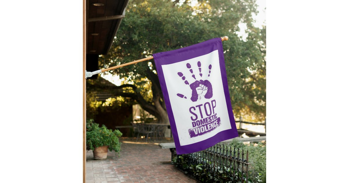 Domestic Violence Awareness House Flag | Zazzle