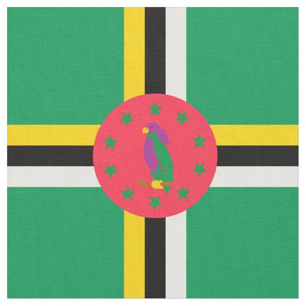 Flag of Dominica Fabric | Zazzle